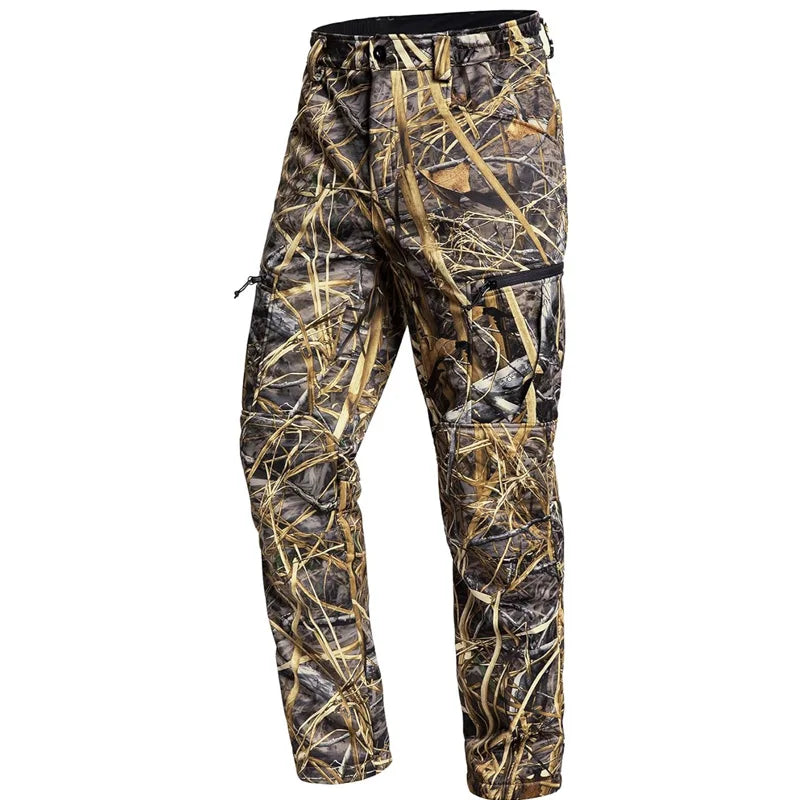 Quiet Hunting Pants Softshell Fleece-Lined Camouflage Clothes Clothing ...